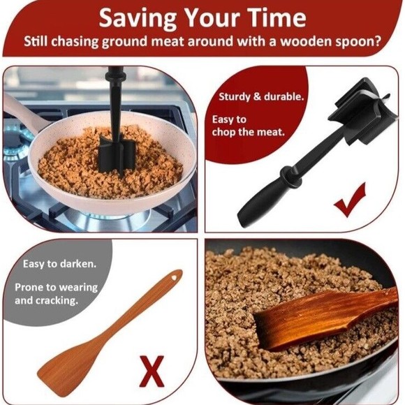 Unbranded | Kitchen | Meat Chopper 5 Curve Blades Ground Beef Masher ...